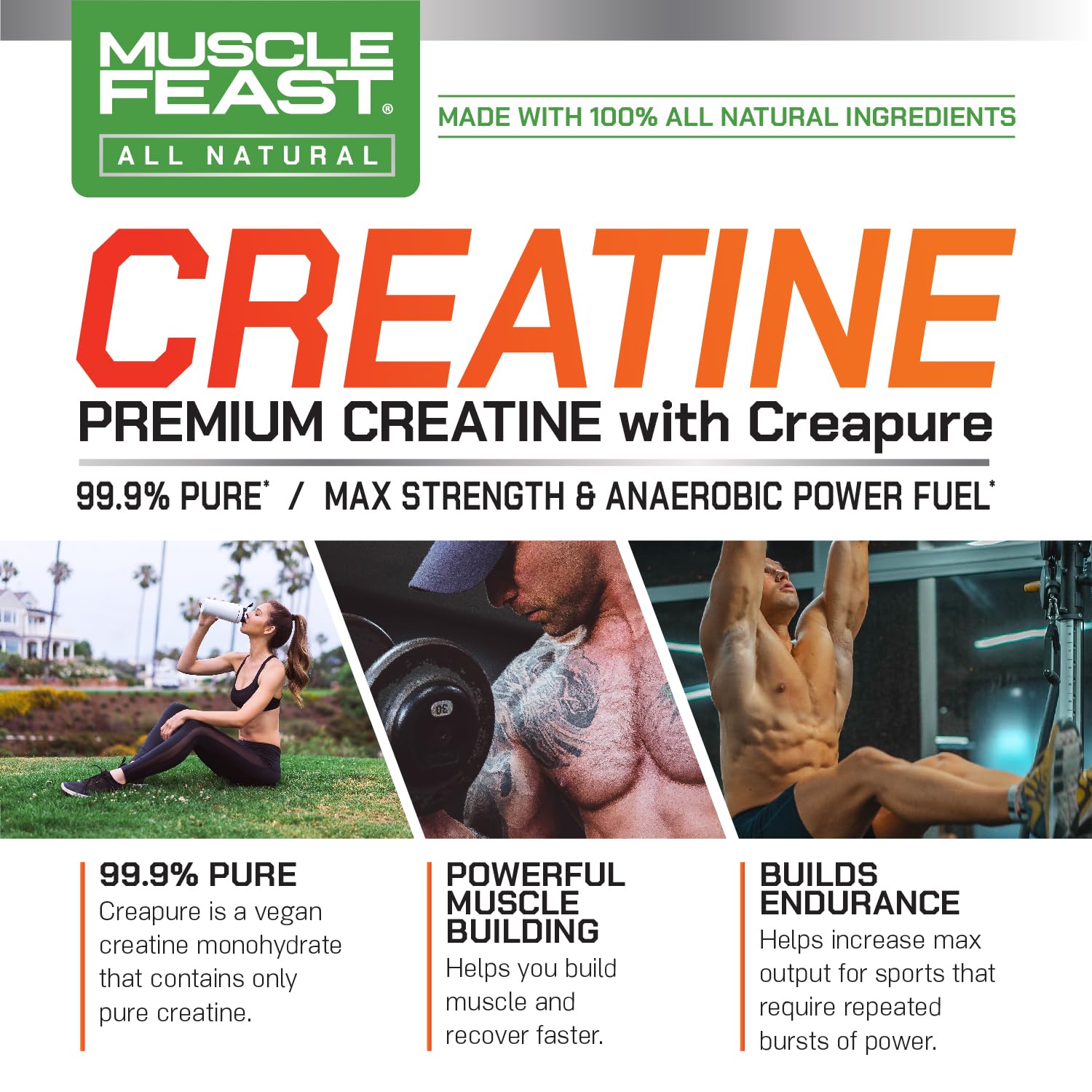 Snapklik.com : Muscle Feast Creapure Creatine Monohydrate Powder