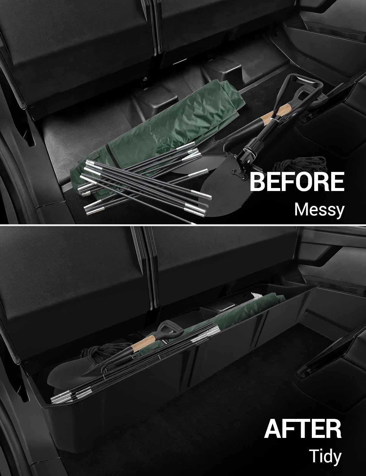 Snapklik.com : Motrobe Tesla Cybertruck Rear Underseat Storage Box ...