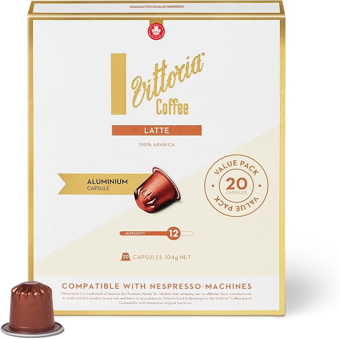 Vittoria Latte 100% Arabica Nespresso Compatible Aluminium Coffee ...