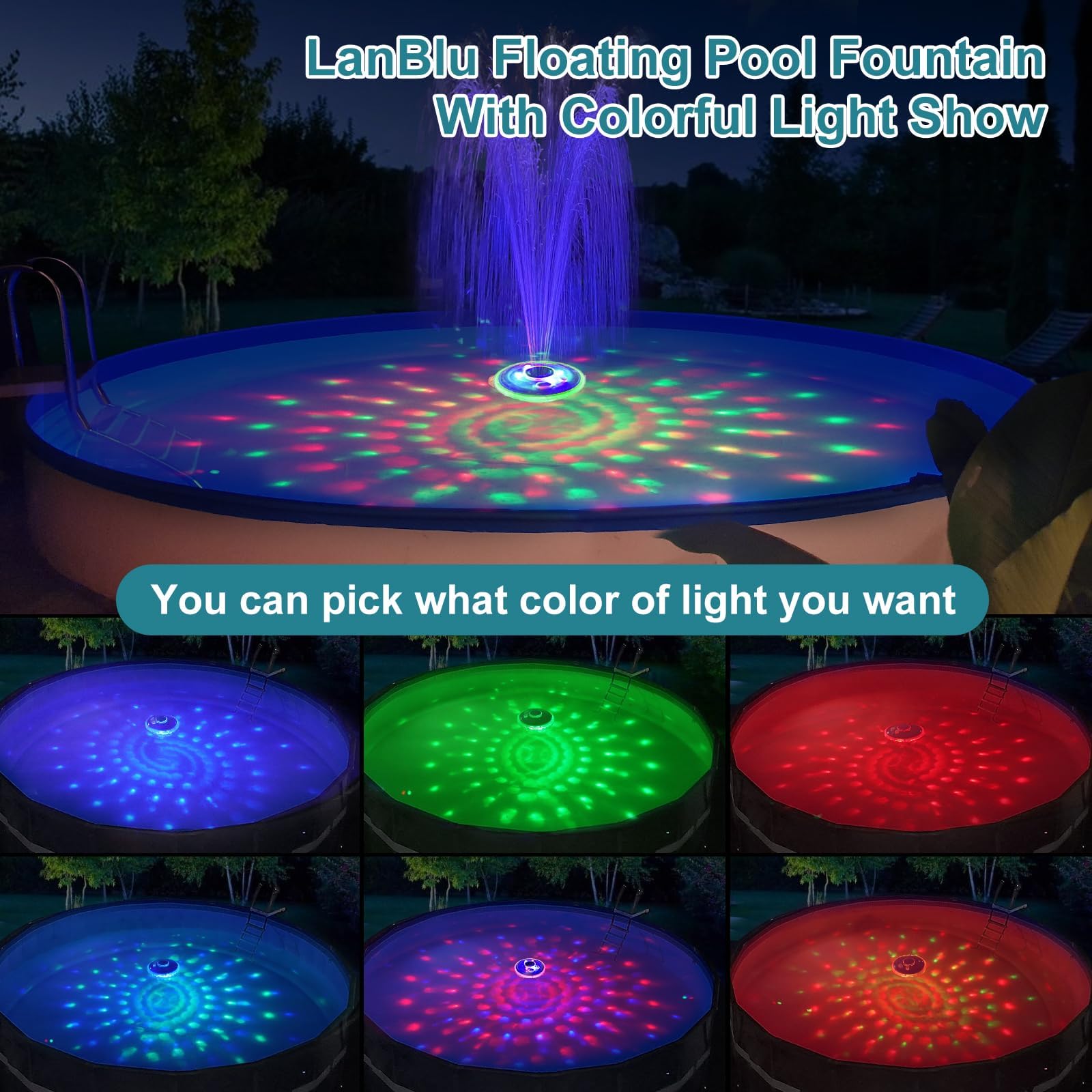 Swimming Pool Floating Fountain Poolstyle K737CBX Flora Floating