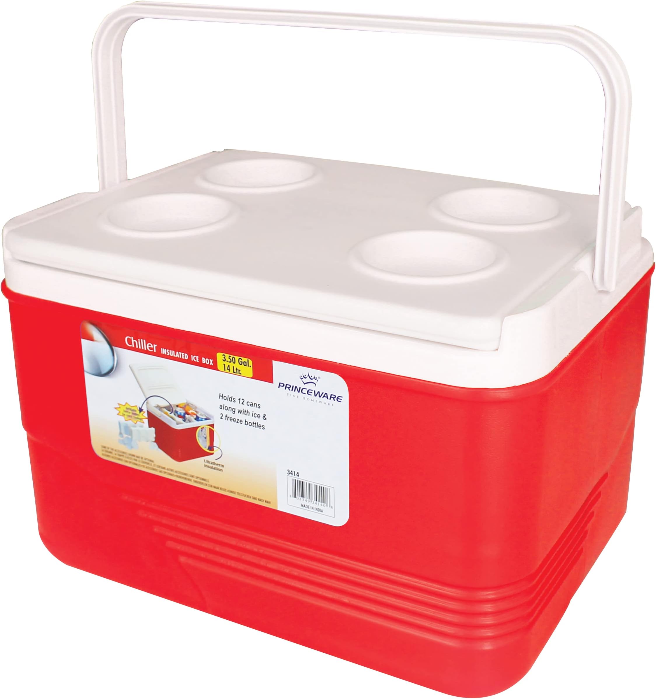 Princeware Insulated 3414 Chiller Ice Box 14 LTR, Red : Amazon.in: Home ...