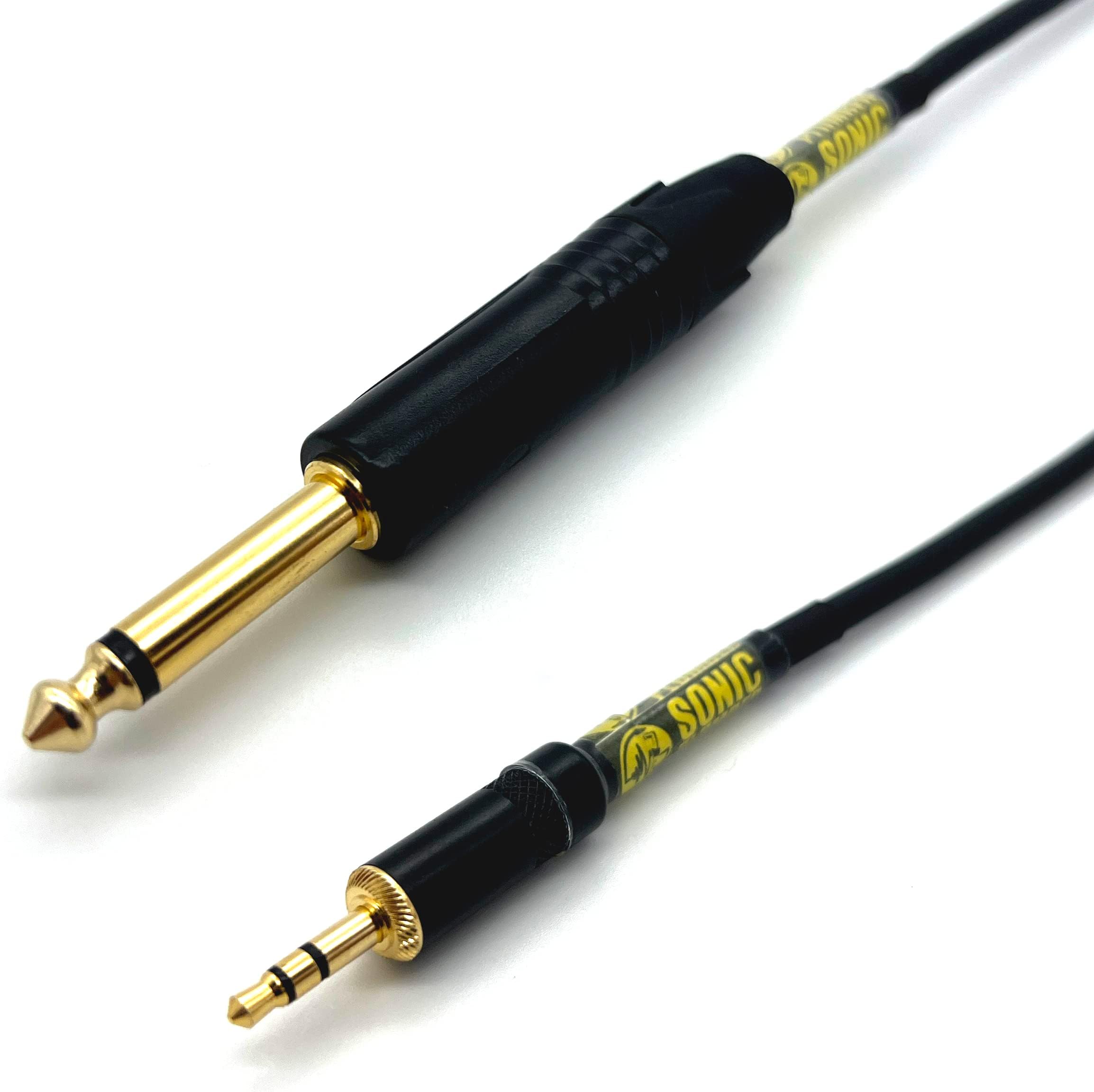 Sonic Plumber Black and Gold 3.5mm (1/8inch) EP Stereo to 6.35mm (1 ...