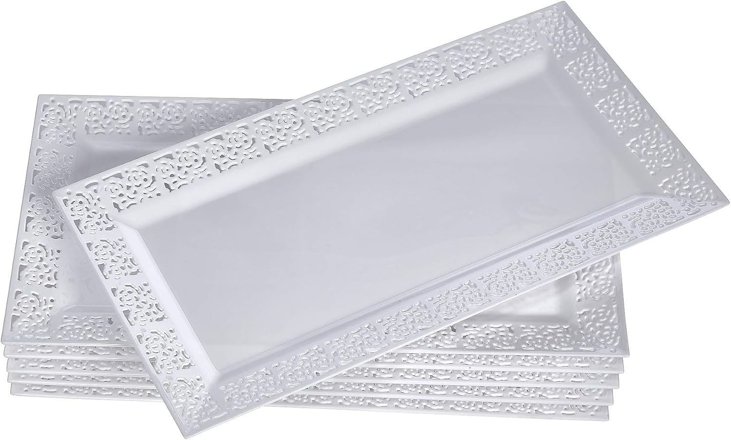 Amazon.com | Silver Spoons DISPOSABLE LACE TRAYS | for Upscale Wedding ...