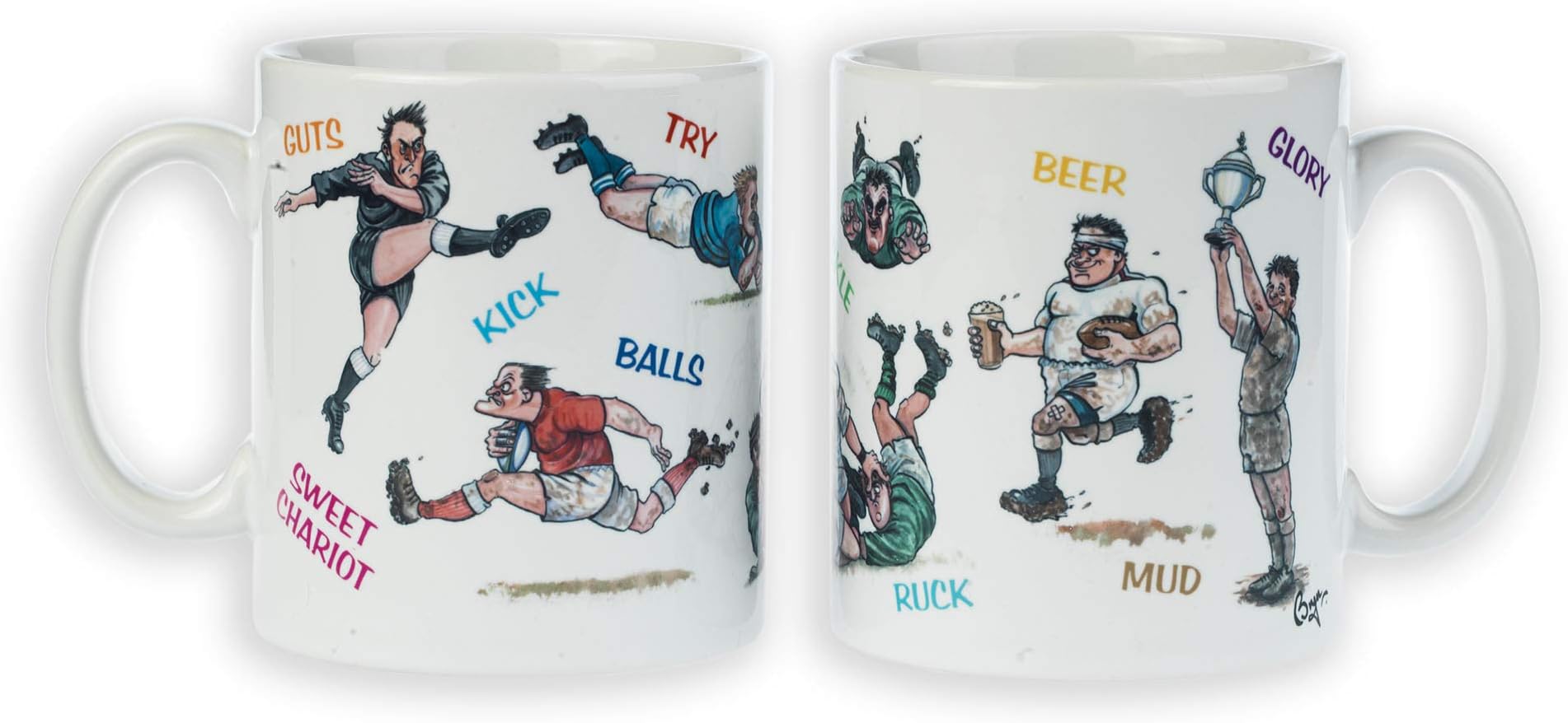 Personalised Rugby Ball Red Blue 10oz Mug Cup Custom Name : Amazon.co ...