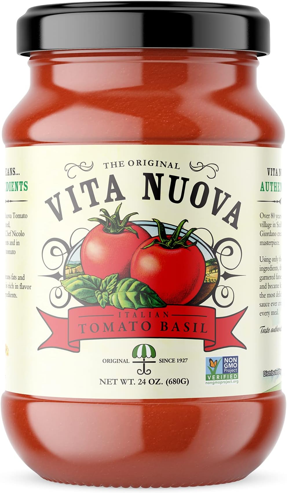 Amazon.com : Vita Nuova Italian Tomato Basil - 24oz - Non GMO Certified ...
