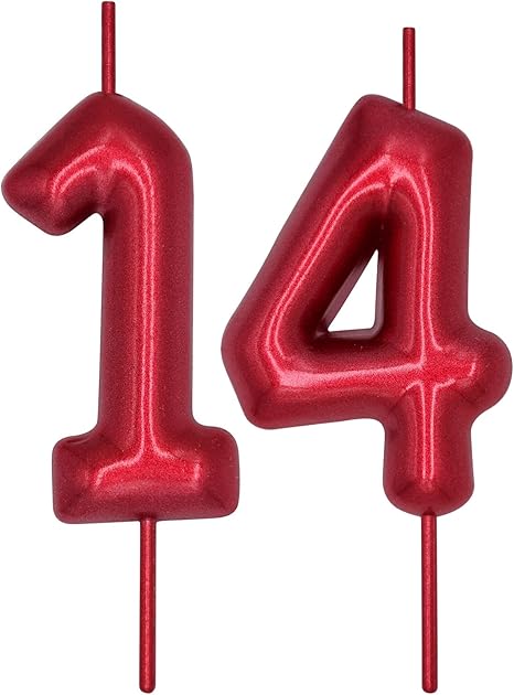 Amazon.com: DERVENTA Number Candle Red 2.36 inch Party Celebration ...