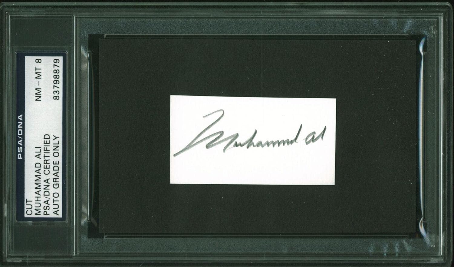 Muhammad Ali Signed 2x2 Cut w/Graded NM-MT 8 Autograph PSA Slabbed ...