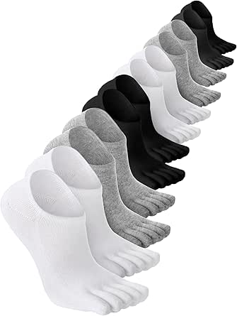 Bencailor 6 Pairs Women Toe Socks Cotton No Show Low Cut Socks with ...