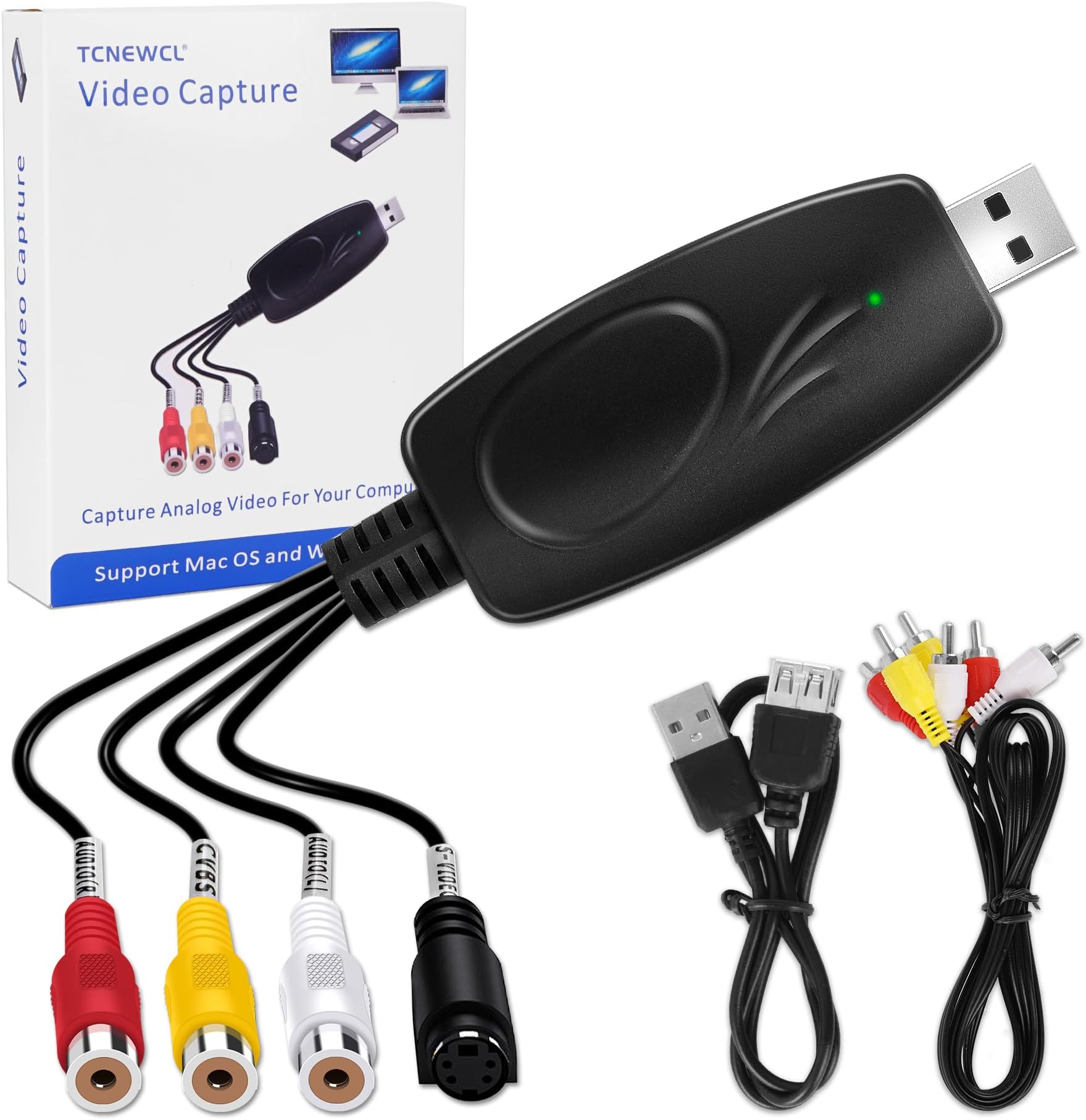 Amazon.com: USB Audio Video Capture Card, VHS VCR TV to DVD Converter ...