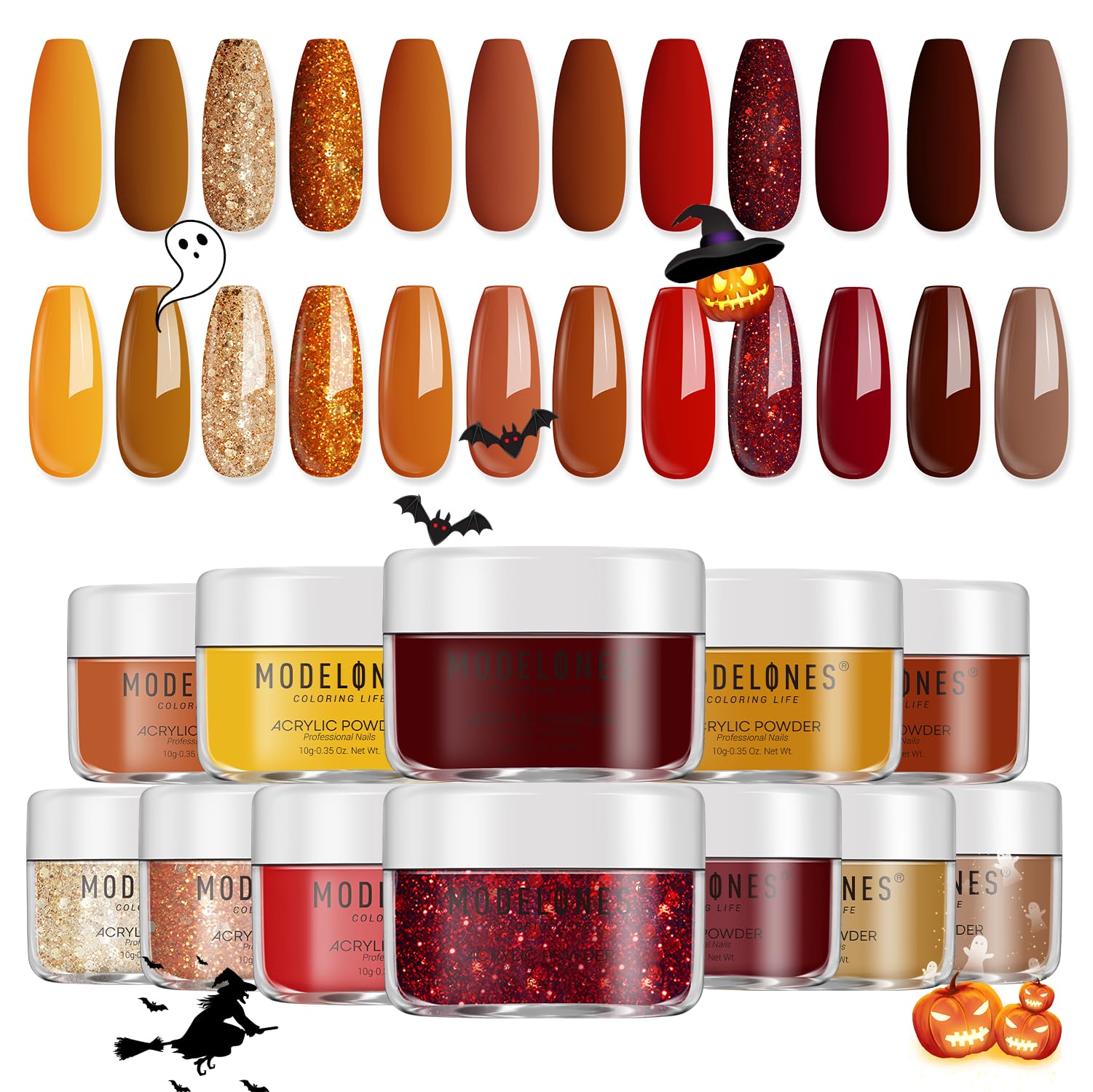 Amazon.com: modelones Acrylic Powder Set - 12 Colors Fall Winter ...
