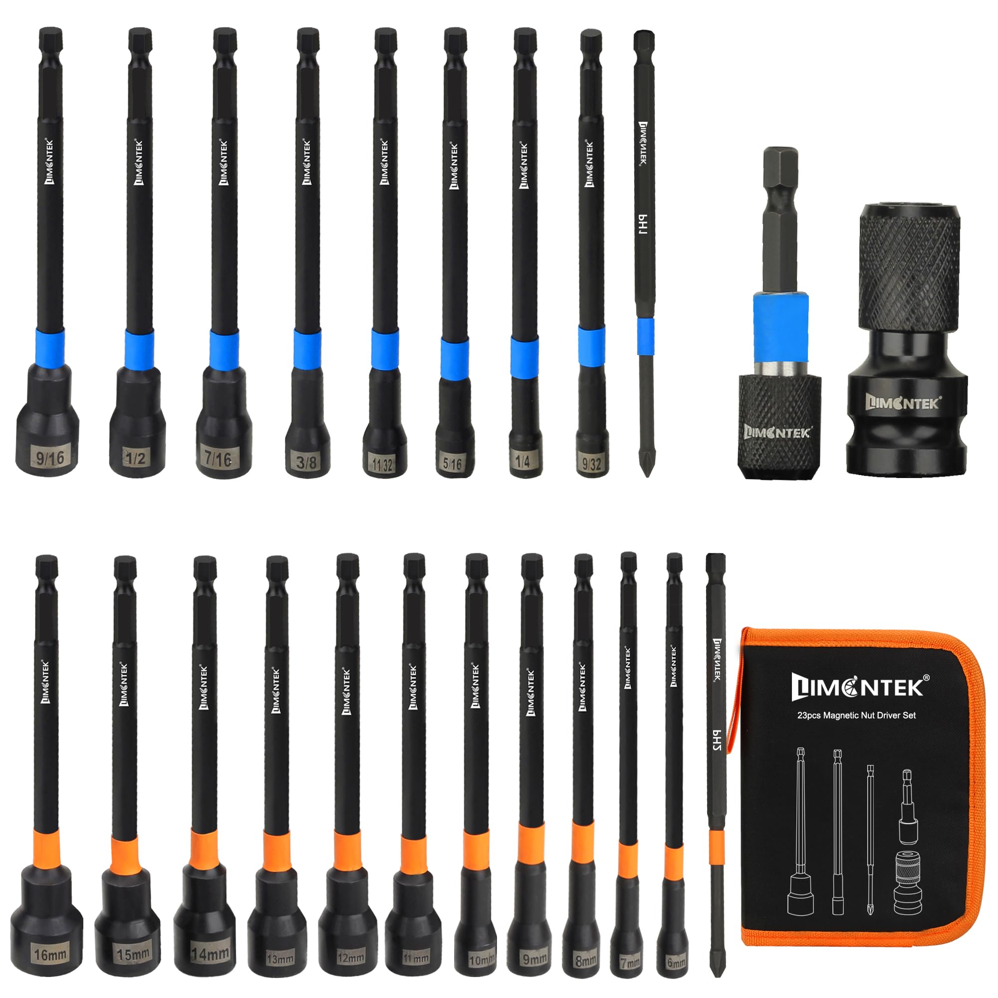 Amazon.com: limontek 23Pcs Long Nut Driver Set, Magnetic Nut Driver Set ...