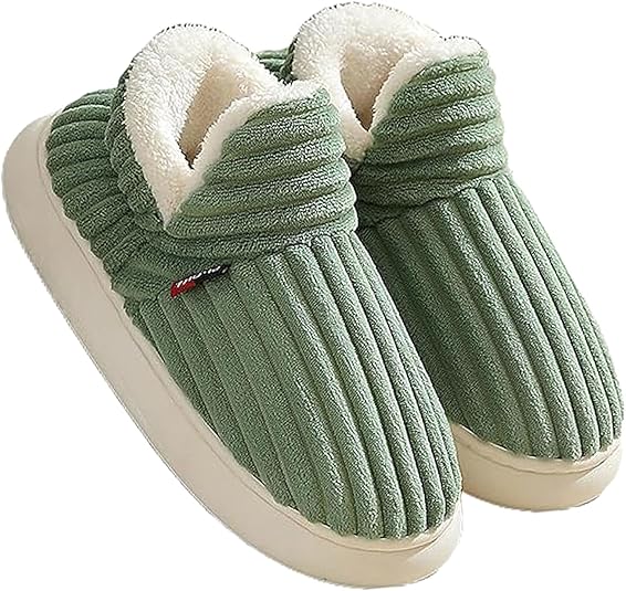 Dyzoxa Heated Slippers Women Men Winter Cozy Fashion Slippers Green ...