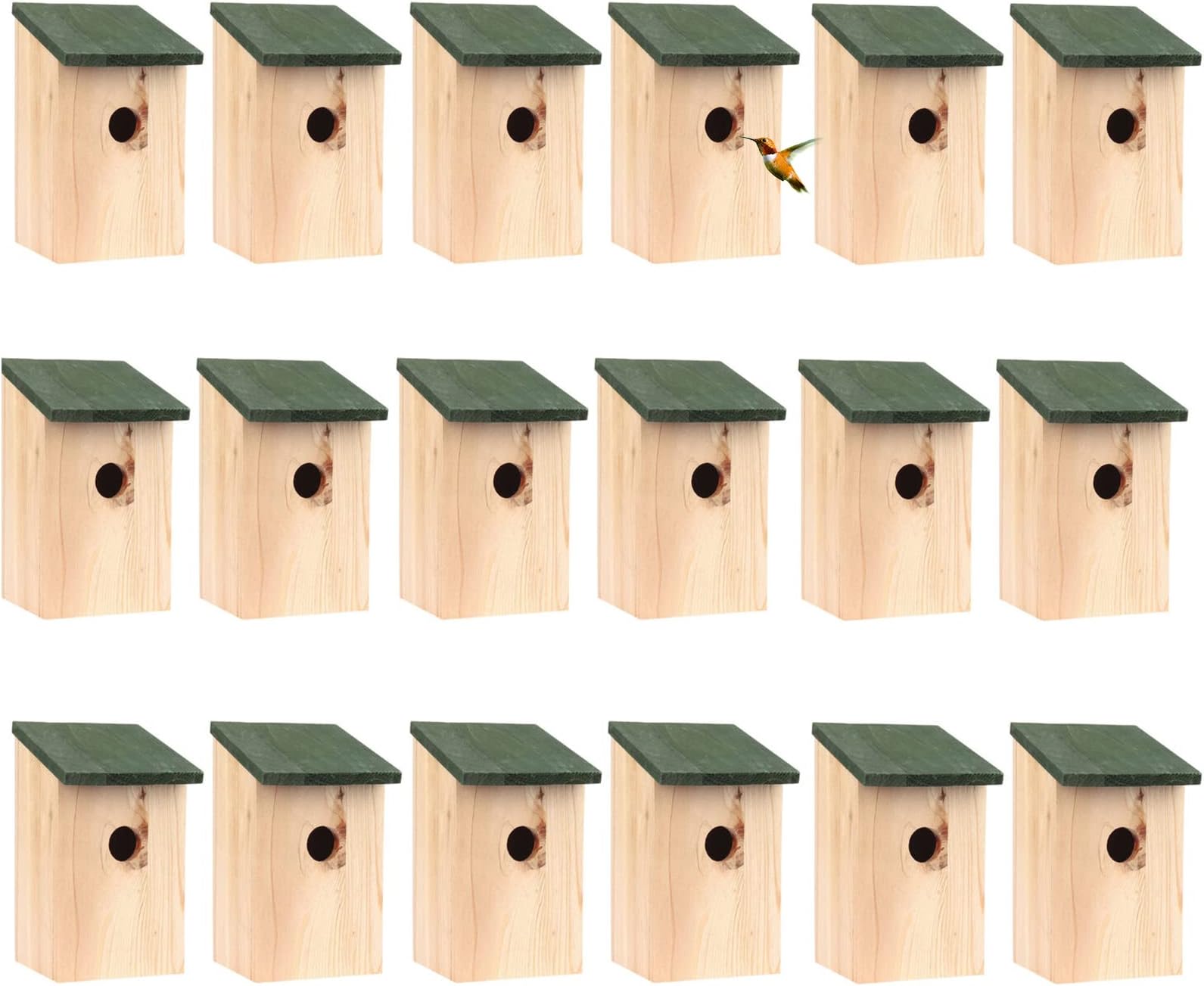 18 x Bird House Wooden Wild Small Wood Nesting Box Nesting Handy Home ...
