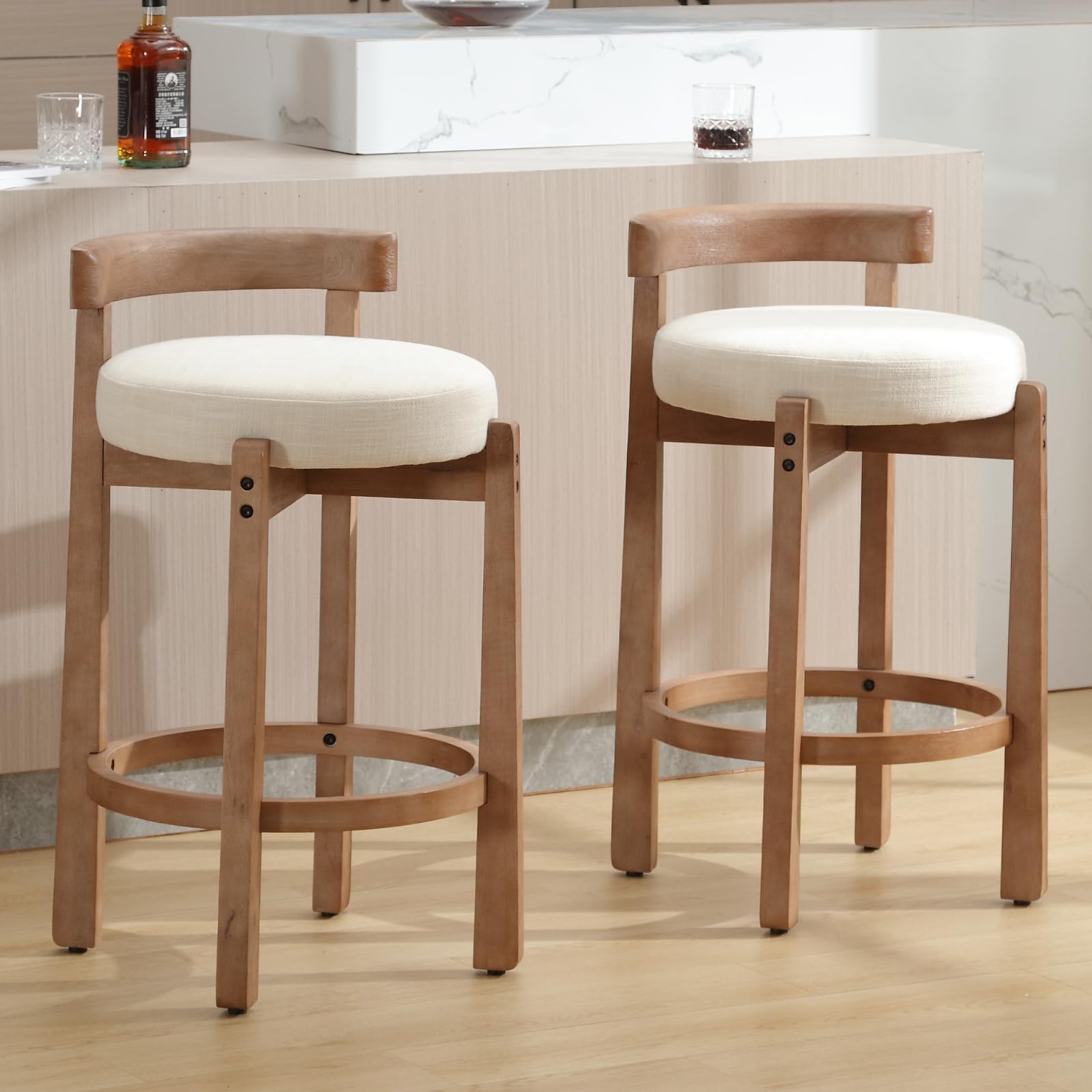 Amazon.com: Nathan James Barker Counter Height Solid Wood Barstool with ...