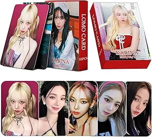 Amazon.com: PYAJUU KARINA Photo Cards 55pcs Aespa Karina Photocard KPOP Aespa Karina LOMO Cards ...