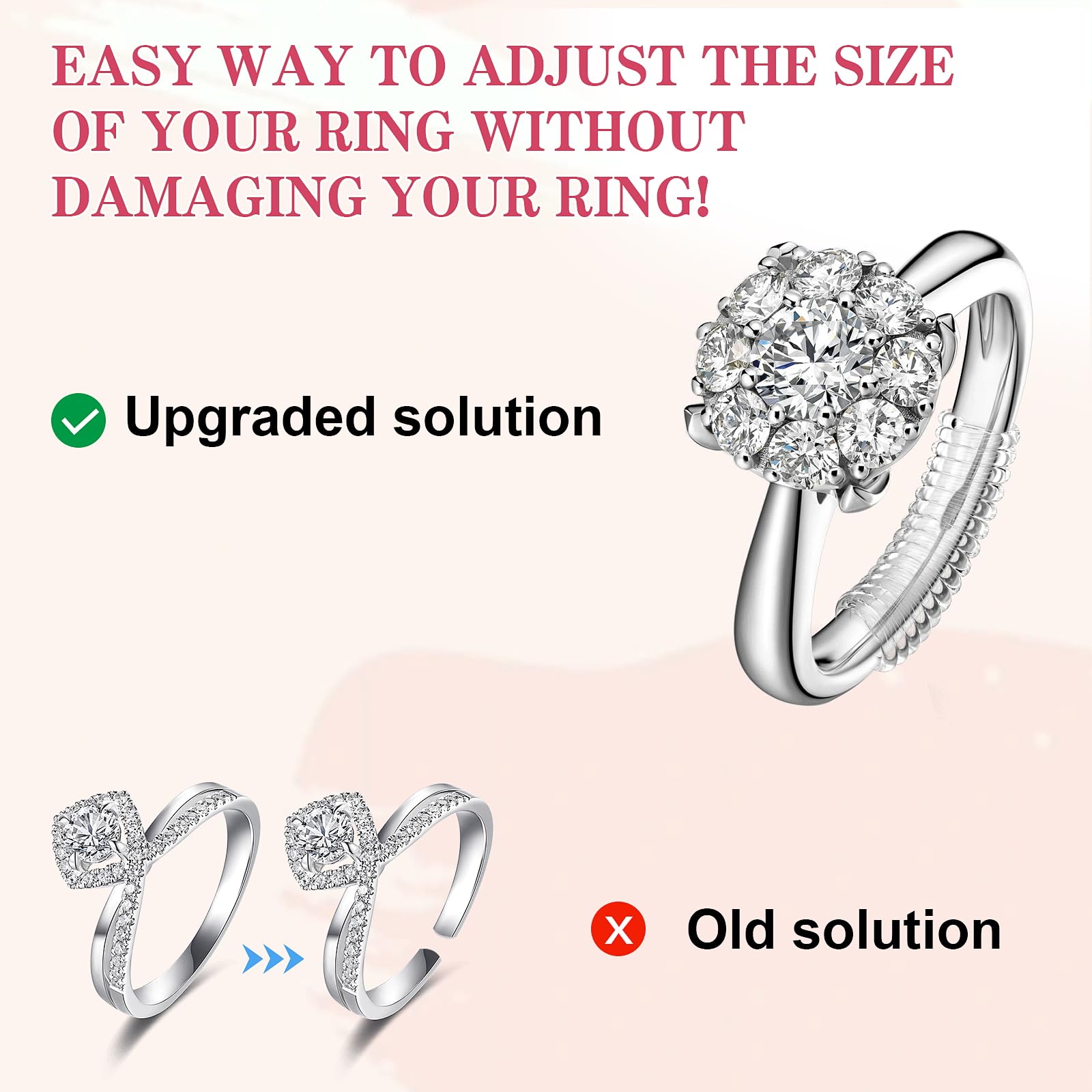 Snapklik.com : Ring Sizer For Loose Rings, 12 Pack 4 Sizes, Invisible ...