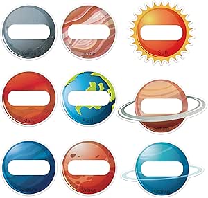 Amazon.com: Wonmon 180 PCS Space Name Tags Stickers, Solar System Name ...