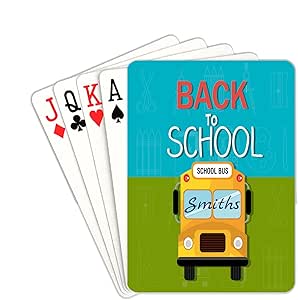 Amazon.com: Funny Playing Cards School Bus Poker Cards Custom ...