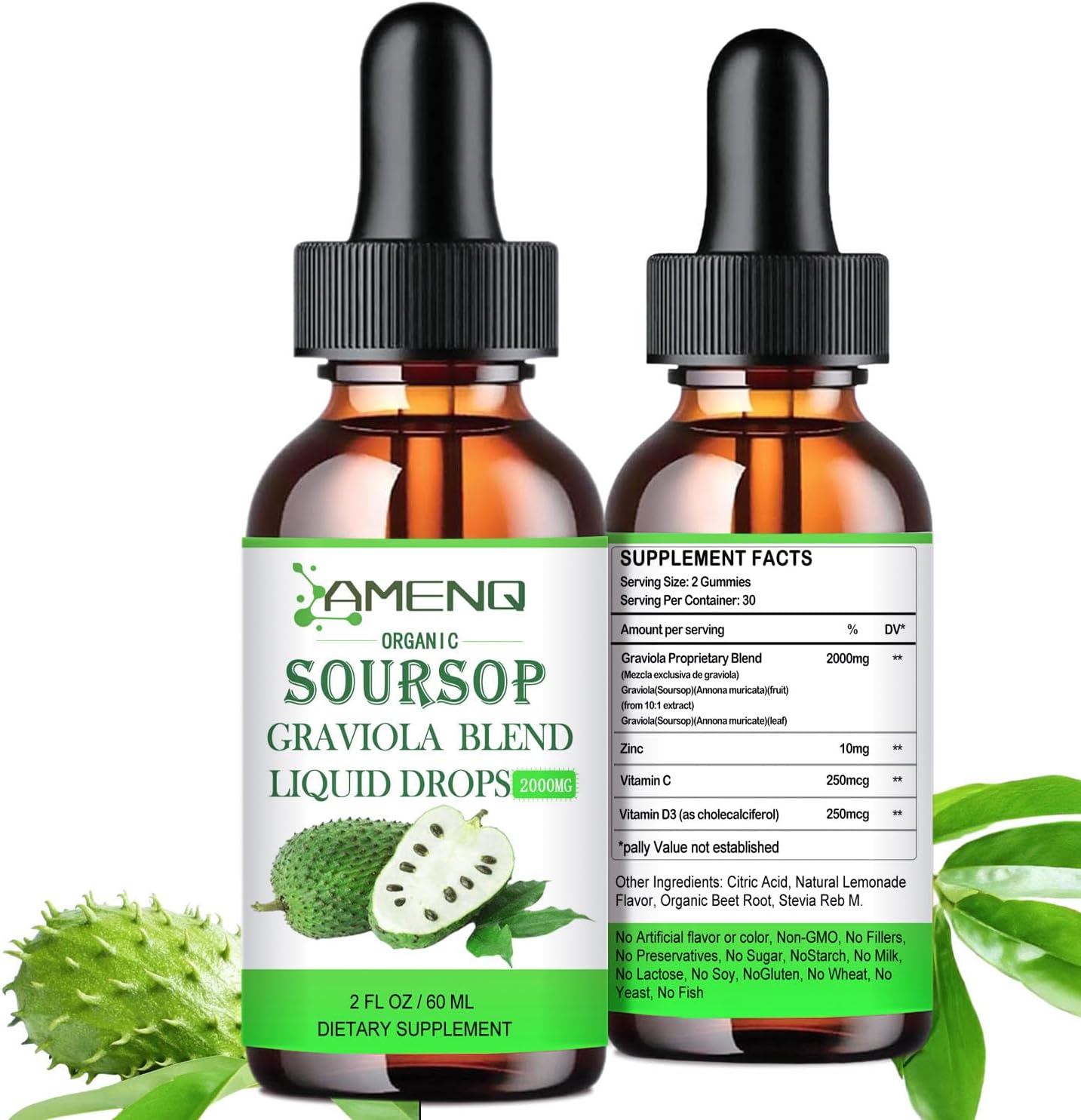 Amazon.com: Soursop Bitters Liquid, Organic Pure Soursop Leave and ...