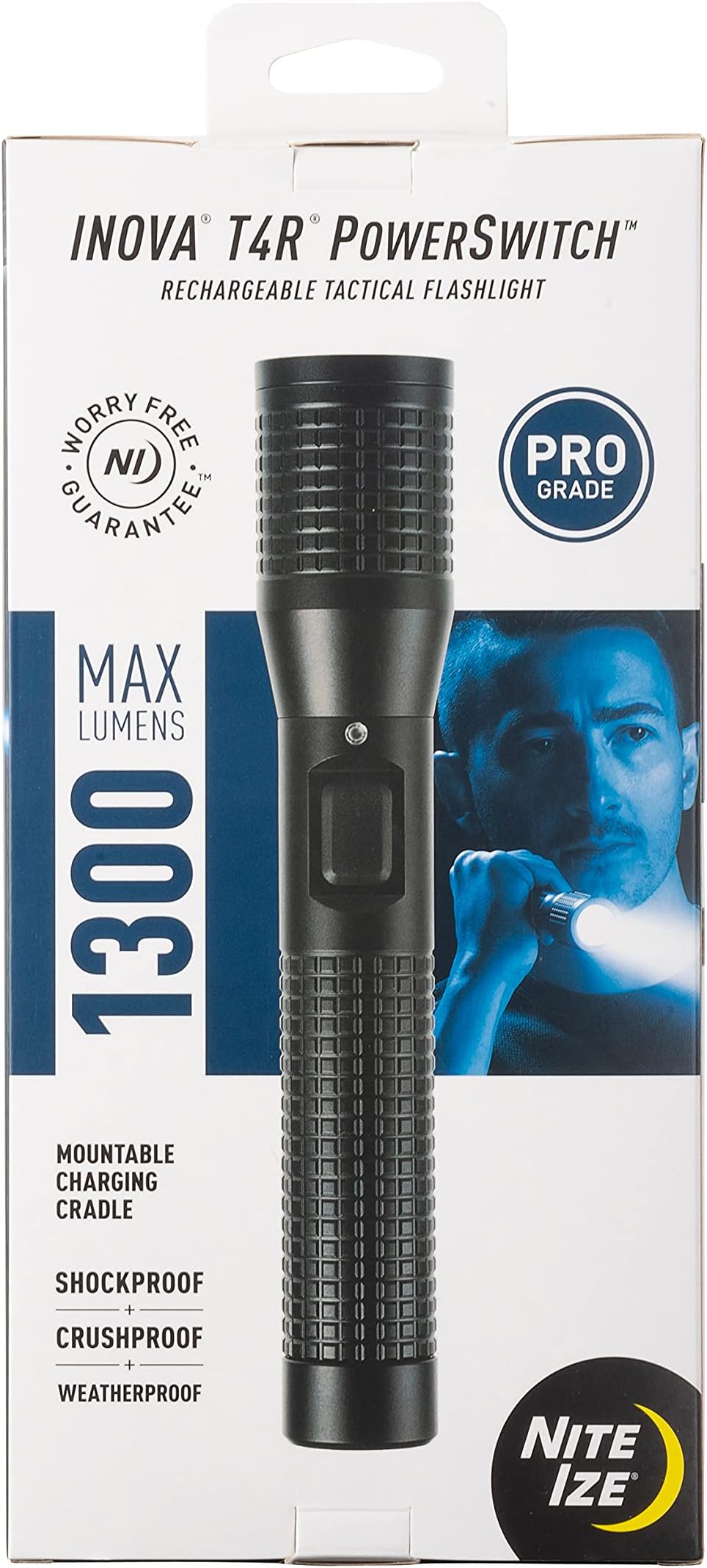 Nite Ize INOVA T4R Rechargeable Tactical Flashlight, 850 Lumen Handheld ...