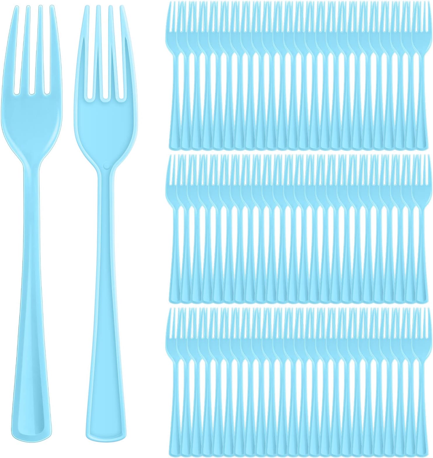 Amazon.com: Roshtia 100 Pcs Colored Plastic Forks Heavyweight ...