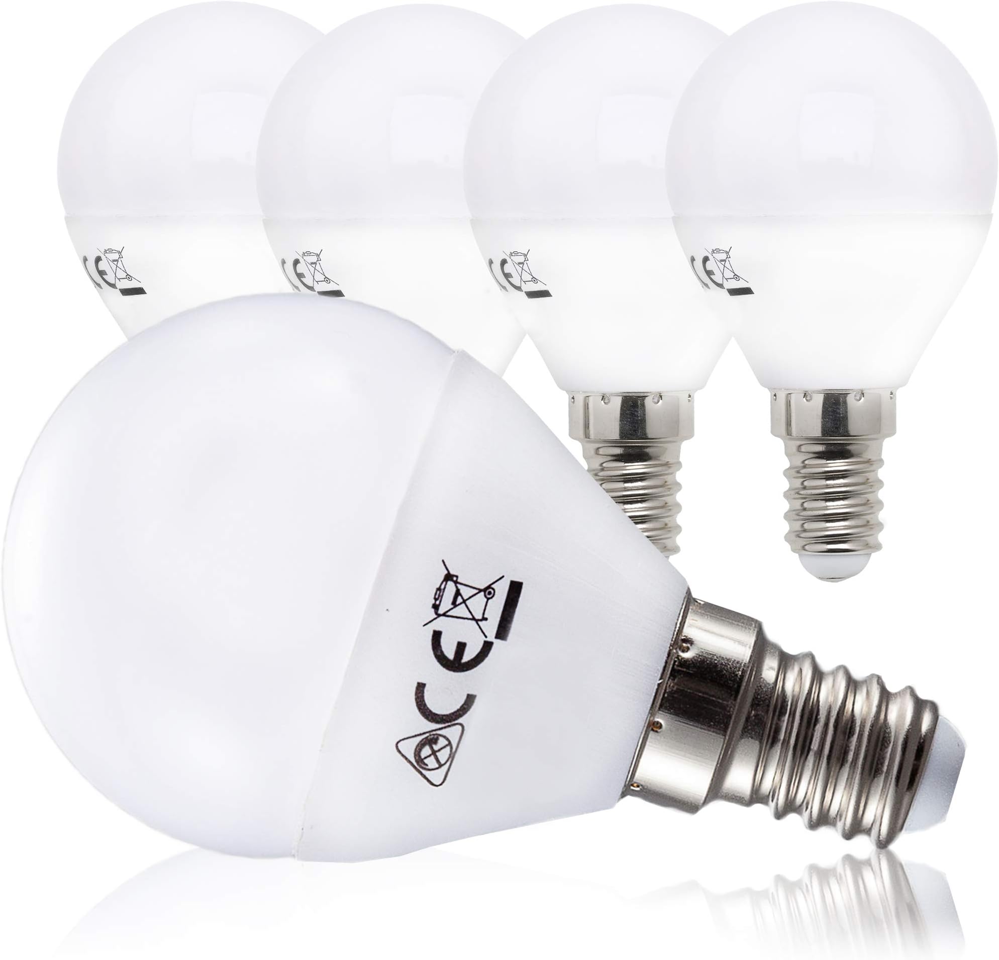 B.K.Licht - 5er Set LED Leuchtmittel - E14 LED warmweiss - Energiesparlampen mit 5x5 Watt - LED ...