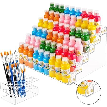 Amazon.com: ESCULTORA 6Layers Acrylic Paint Organizer, Craft 24 Slot ...