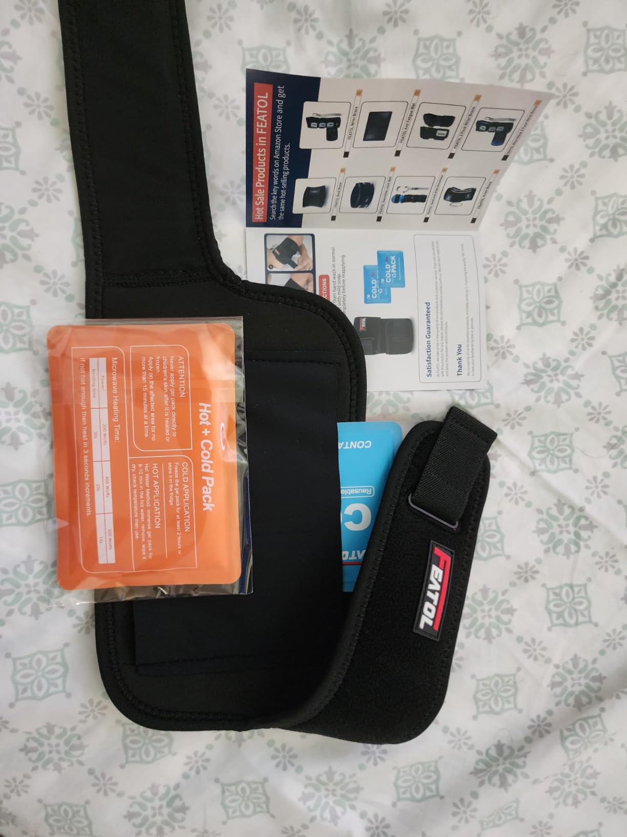 Amazon.com: FEATOL Bicep Tendonitis Brace with 2 Gel Ice Packs, Upper ...