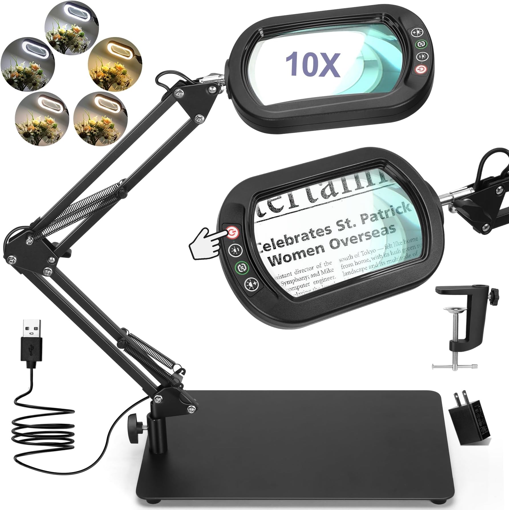 Amazon.com: Brightech LightView Pro Flex 2 in 1 Magnifying Desk Lamp, 2 ...