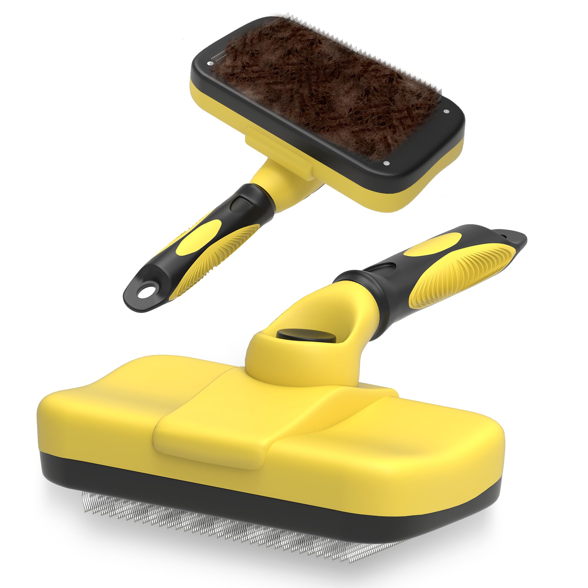 ZENO Dog Brush | Pet Brush | Dog Brushes for Grooming | Self-Cleaning ...