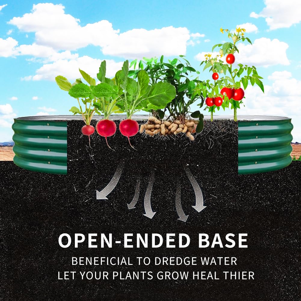 Snapklik.com : Megawodar Galvanized Steel Raised Garden Bed, Large ...
