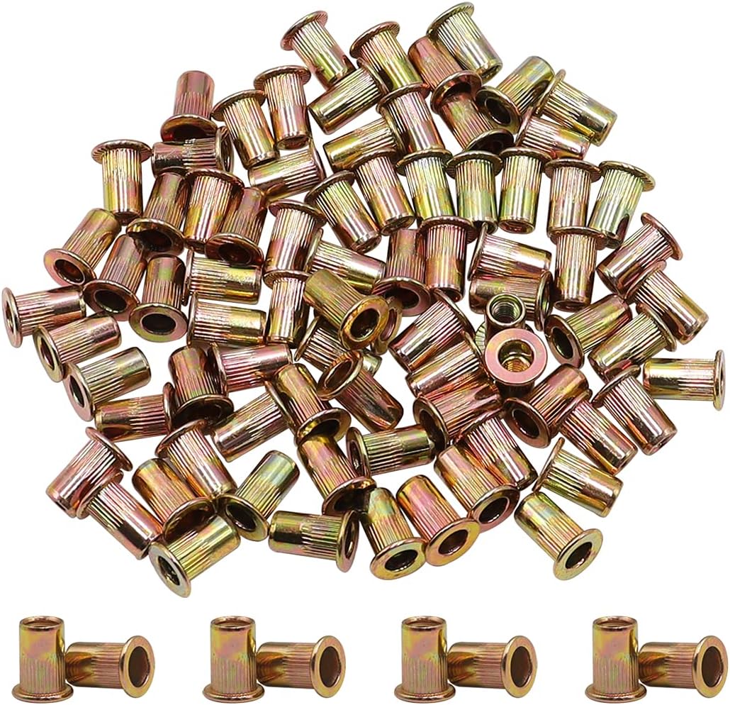 Amazon.com: LBY 60pcs Carbon Steel Rivet Nuts,M6 Thread Insert Nutsert ...