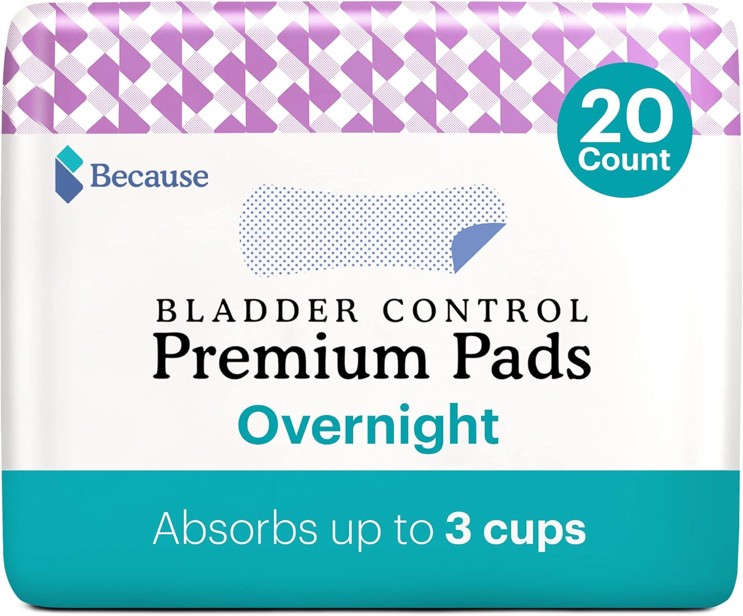 Amazon.com: Because Premium Incontinence Pads for Women - Discreet ...