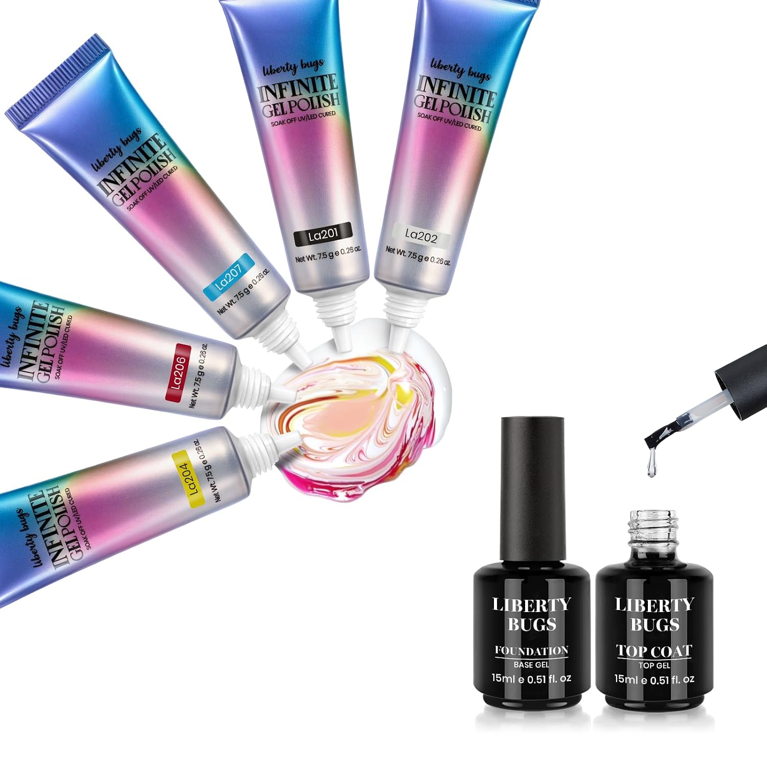 Amazon.com : Color Mixing Infinite Gel Polish Starter Set+15ml Top ...