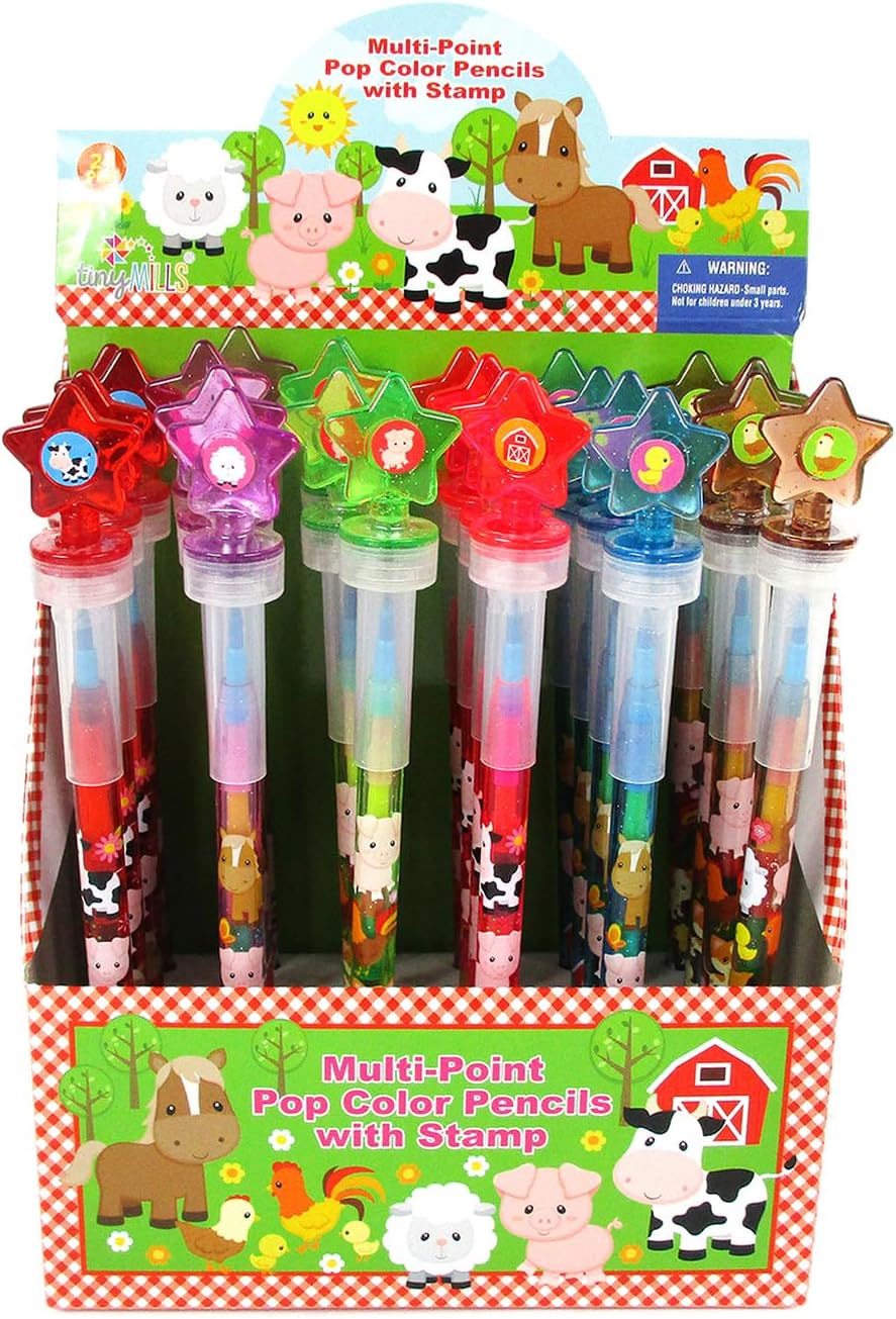 Amazon.com: TINYMILLS 24 Pcs Farm Animals 2 in 1 Stackable Stacking ...