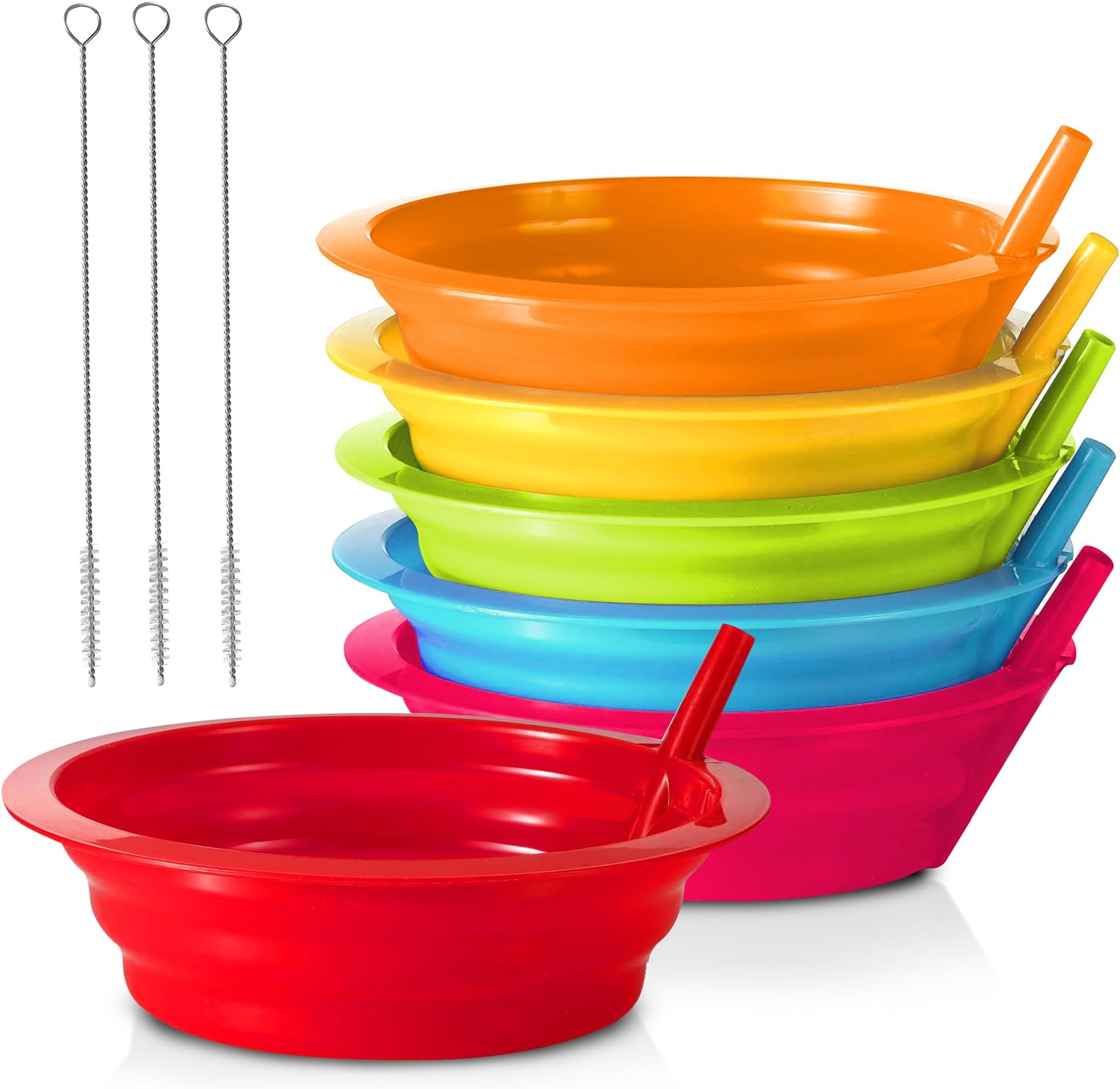 Amazon.com: Arrow Sip-A-Bowl 4-Pack Set, Built-In Straw - 22-Ounce ...