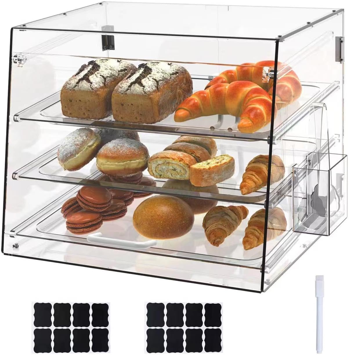 Amazon.com: Bakery Display Case Countertop Commercial 3 Tray with Front ...