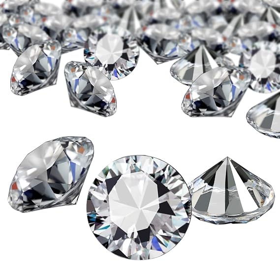 Amazon.com: YGDZ Clear Acrylic Diamonds, 30mm Big Clear Crystals ...
