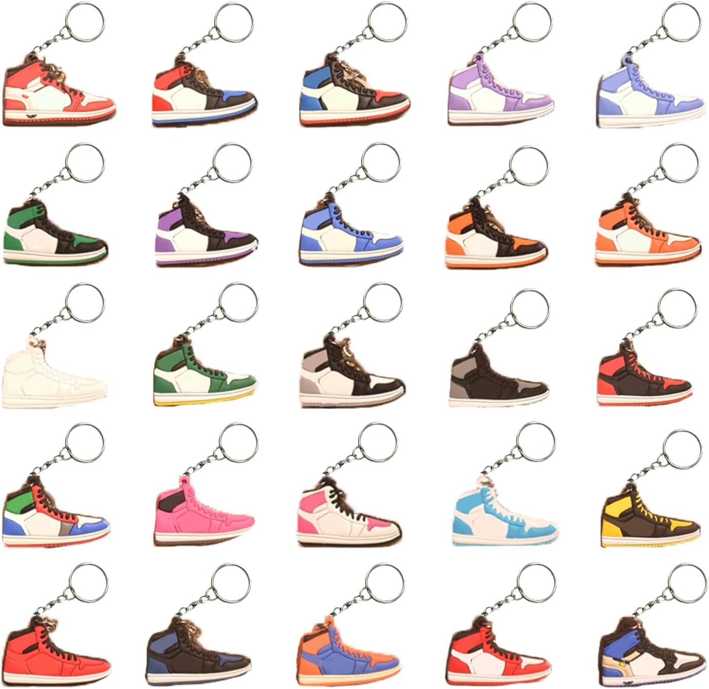 Amazon.com: Qioadji 25 PCS Sneaker Keychains - Retro Shoe Keychains ...