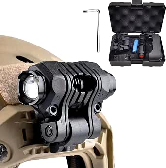 Tactical Helmet ARC Rail Light with Mount LED Mini Zoomable Helmet ...
