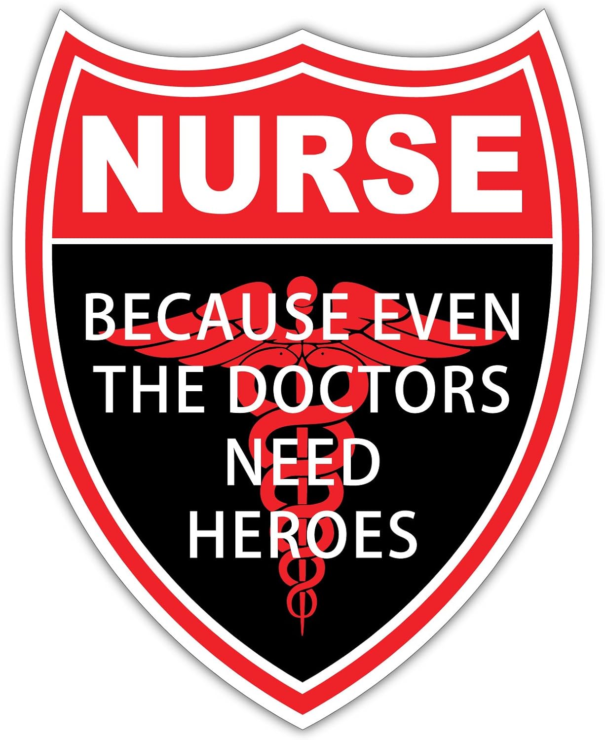 Amazon.com: Nurse Shield LPN NP RN BSN Doctors Heroes Red Caduceus Gift ...