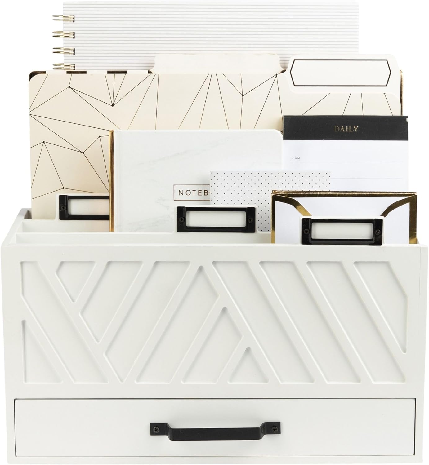 Mail Organizer for Home - Bill Organizer for Desk - White Wooden ...