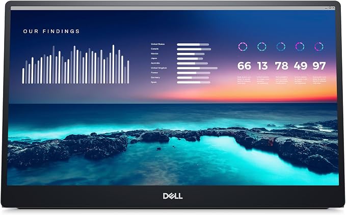 Dell P1424H 14 Zoll Full HD Portabler Monitor, 60Hz, IPS, 6ms, 2x USB-C ...