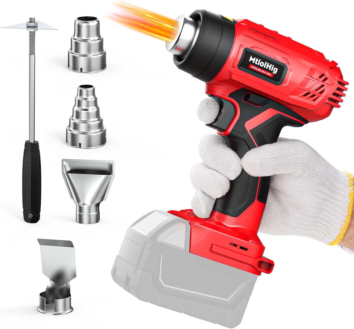 Cordless Heat Gun for Milwaukee 18v Battery, 350w 990℉ Fast Heating ...