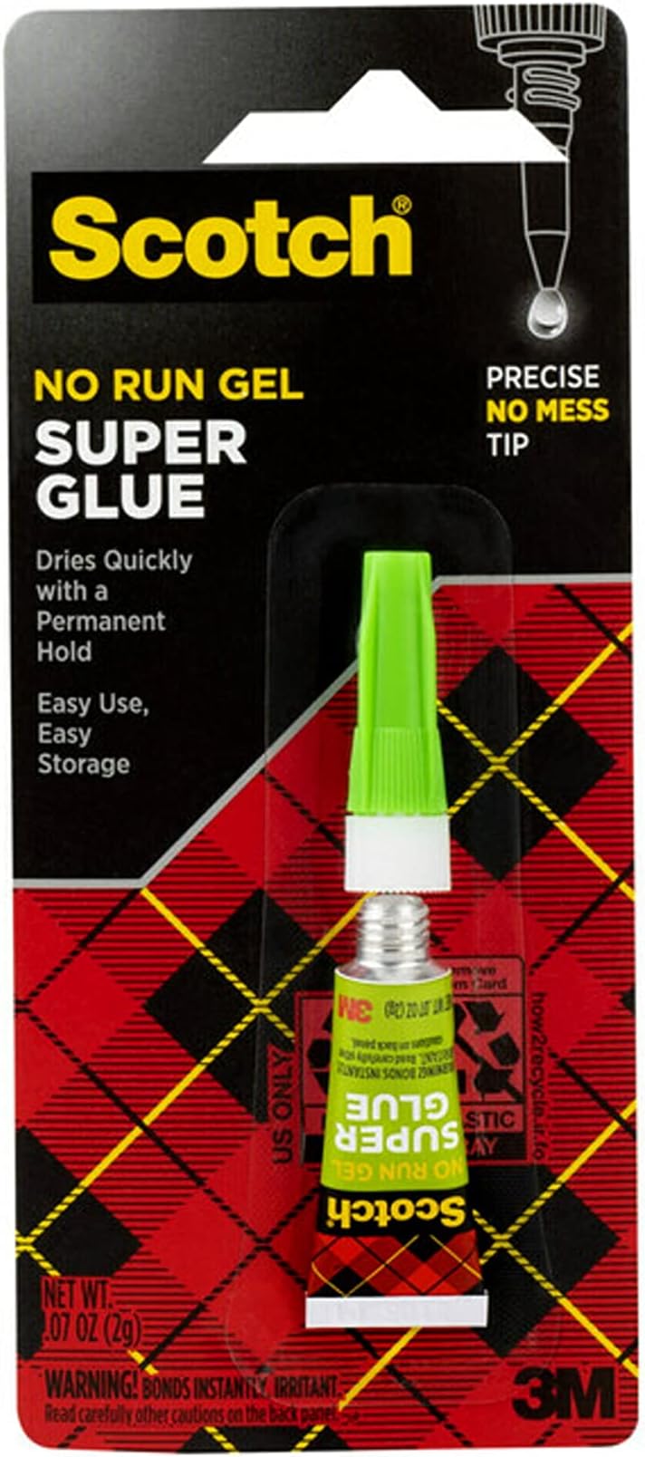 Amazon.com: Scotch Super Glue Gel, .07 oz, 1-Pack, Fast Drying, No Run ...
