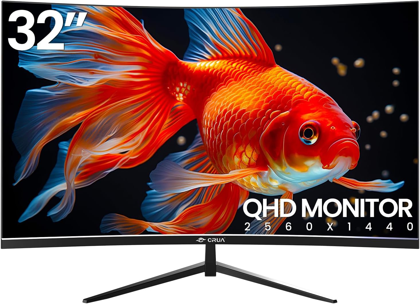 CRUA 32 Inch QHD (2560 X 1440) 1500R PC Monitor - 75Hz 1440P, VA Screen ...