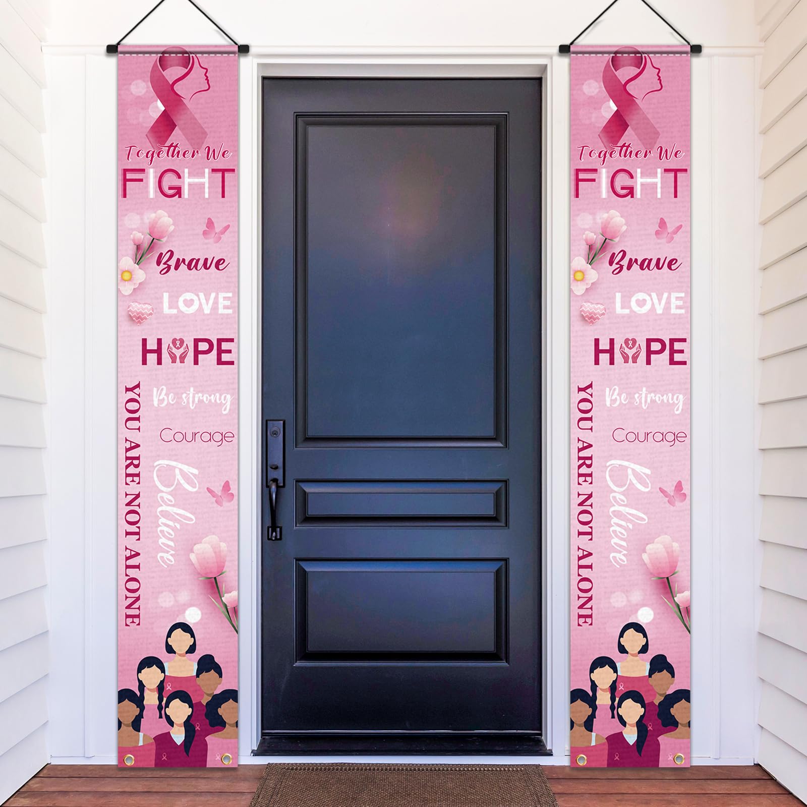 Amazon.com : Breast Cancer Awareness Porch Sign Party Decoration - Pink ...