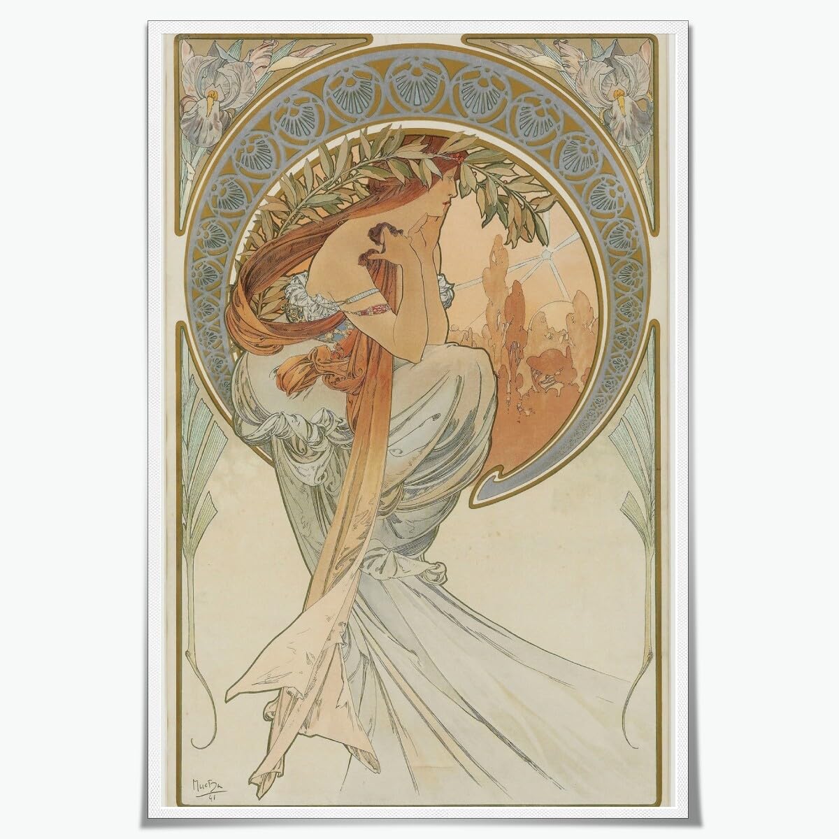 Amazon.com: Alphonse Mucha Works The Arts 4 (1898) Canvas Wall Art ...