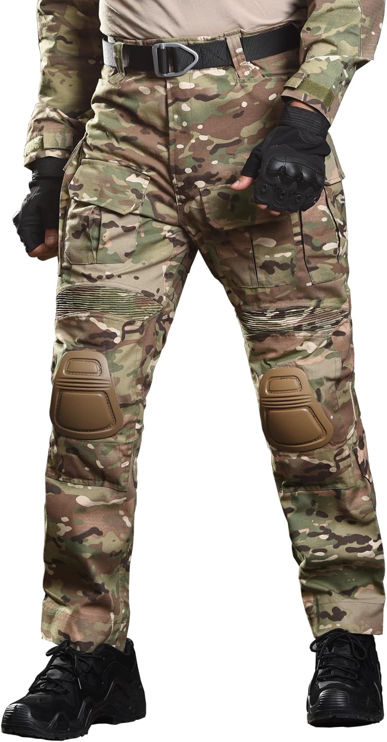 Amazon.com: HAN·WILD Combat Pant with Knee Pads Tactical Pants Airsoft ...