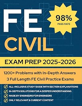 FE Civil Exam Prep: A Complete Study Guide with 1200+ Practice Problems ...